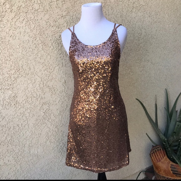Dresses | Rose Gold Sequence Dress | Poshmark